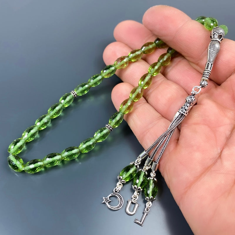 Zultanit Tesbih mit Buchstaben und Logo 925 Silver – Sani Tesbih